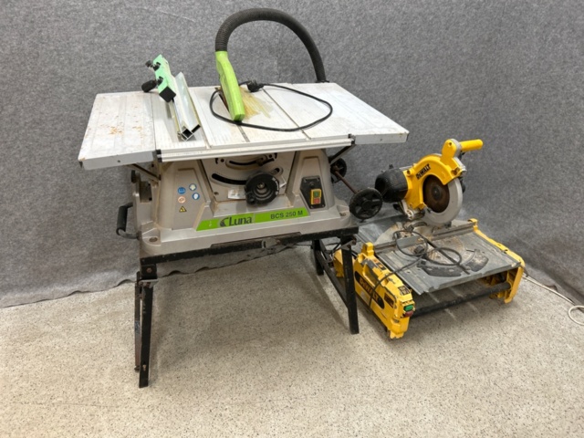 Table saw and crosscut saw - Luna BCS 250 M / DeWalt DW743 - PS Auction ...