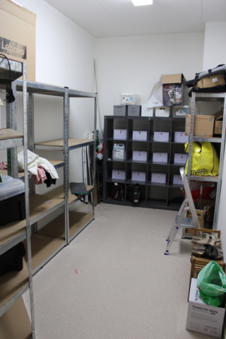 Storage room with shelves and Christmas decorations - PS Auction - We ...