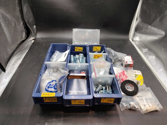 Hex bolts and nuts, batch – mixed dimensions, galvanized and stainless ...